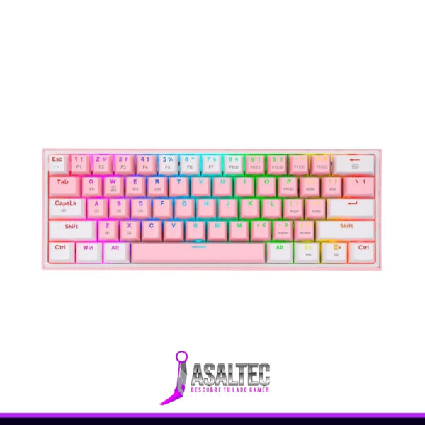 TECLADO GAMER MECANICO FIZZ PRO PINK/WHITE SWITCH REDRAGON RED LINEAL ...